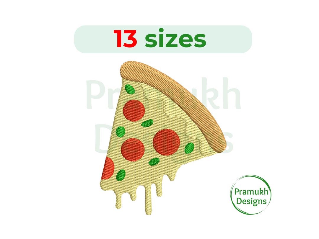 Pizza Slice Embroidery Design. Pizza Slice Design. Mini Pizza Slice ...