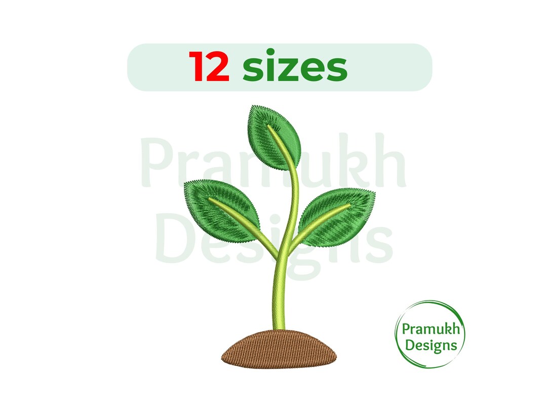 Seeding Plant Embroidery Design. Plant Sprout Design. Plant Mini Design ...