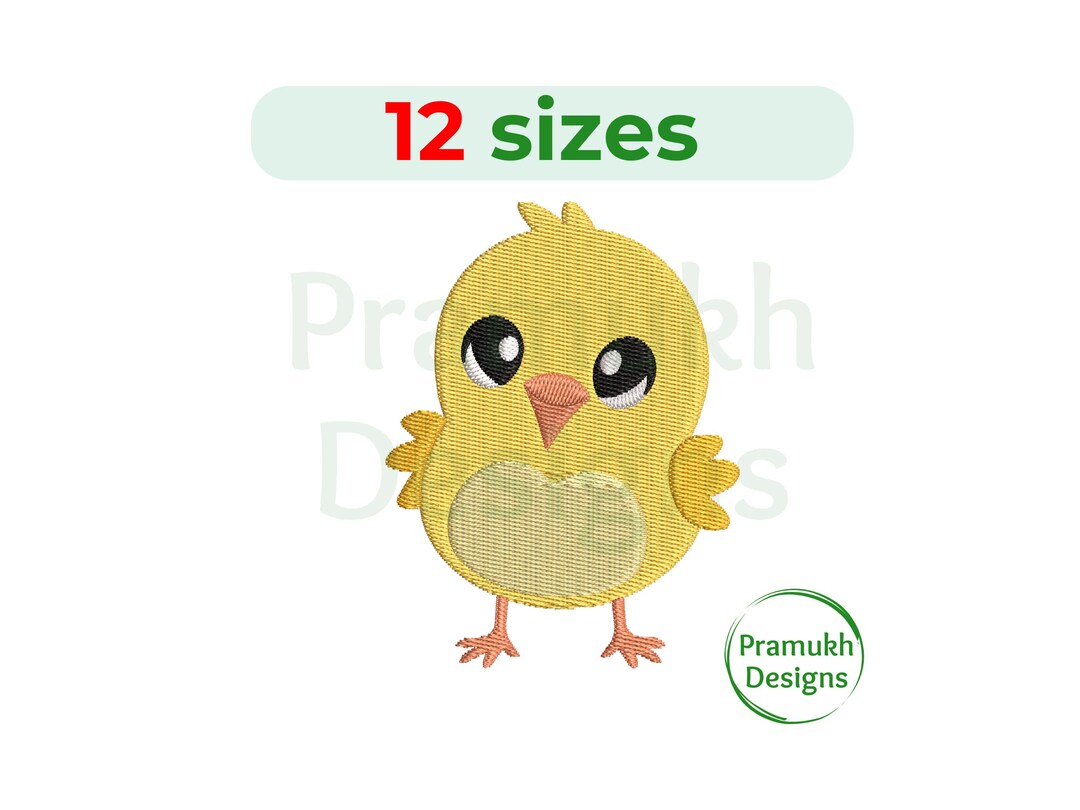 Chick Embroidery Design. Chick Mini Design. Chick Silhouette. Machine ...