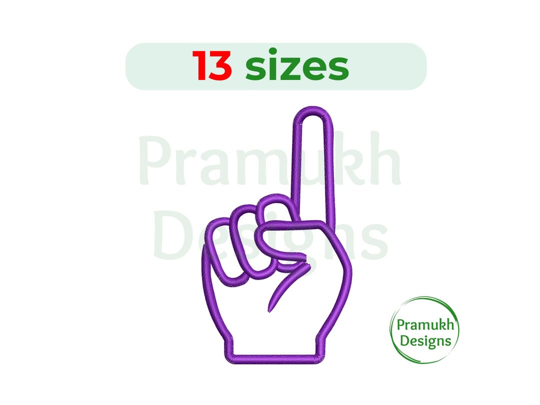 Finger Pointing Hand Embroidery Design (1.5–7.5 Inch) – Mini Hand ...