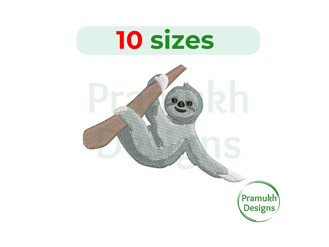 Sloth Embroidery Design. Mini Sloth. Machine Embroidery Design. Animal ...