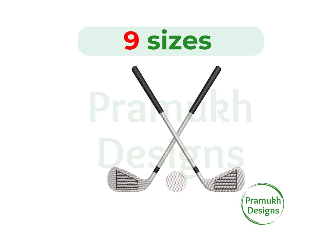 Golf Club Machine Embroidery Design. Mini to Large Golf Club Embroidery ...