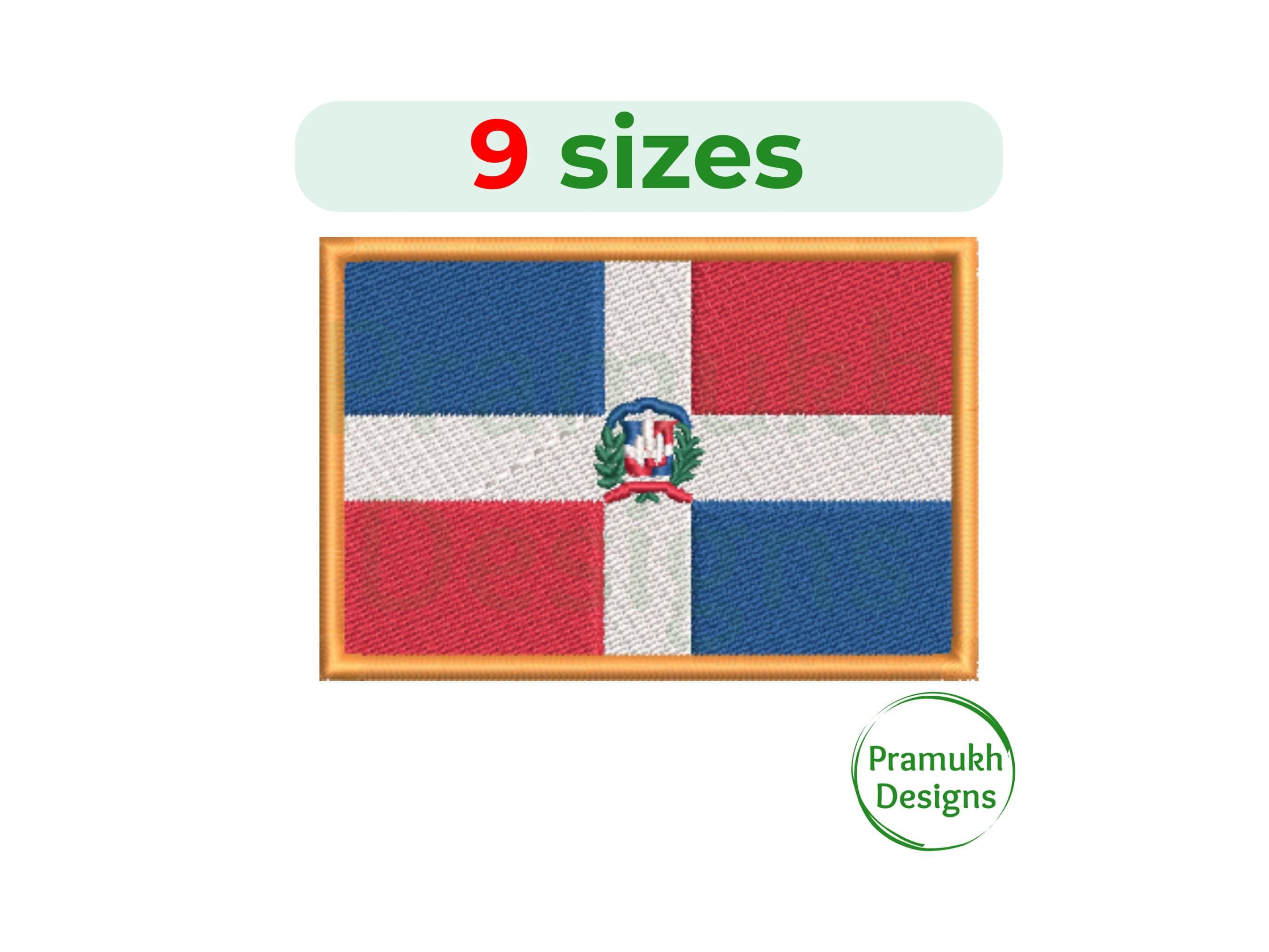 Dominican Republic Flag Embroidery Design. Dominican Republic Design ...