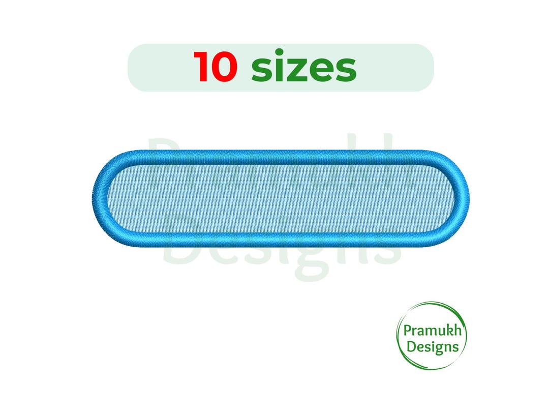 Rounded Rectangle Embroidery Design. Mini Rectangle Embroidery ...