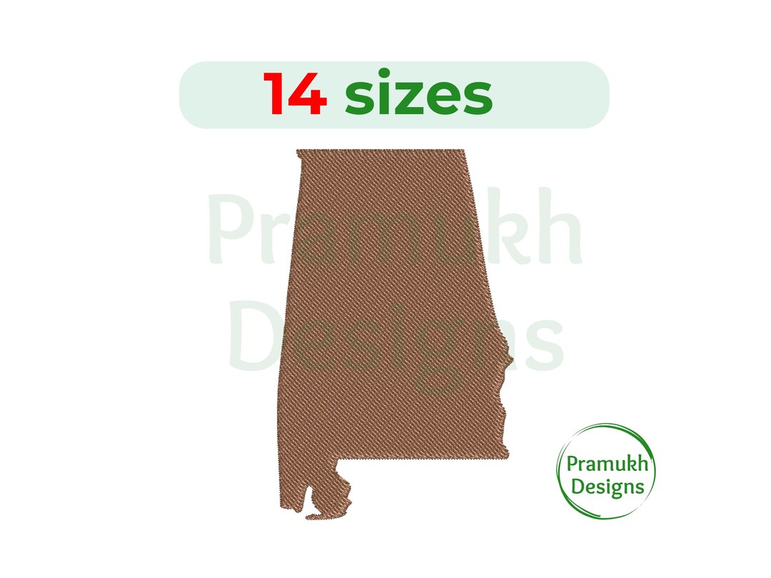 Alabama Embroidery Design. Alabama State Design. Machine Embroidery ...