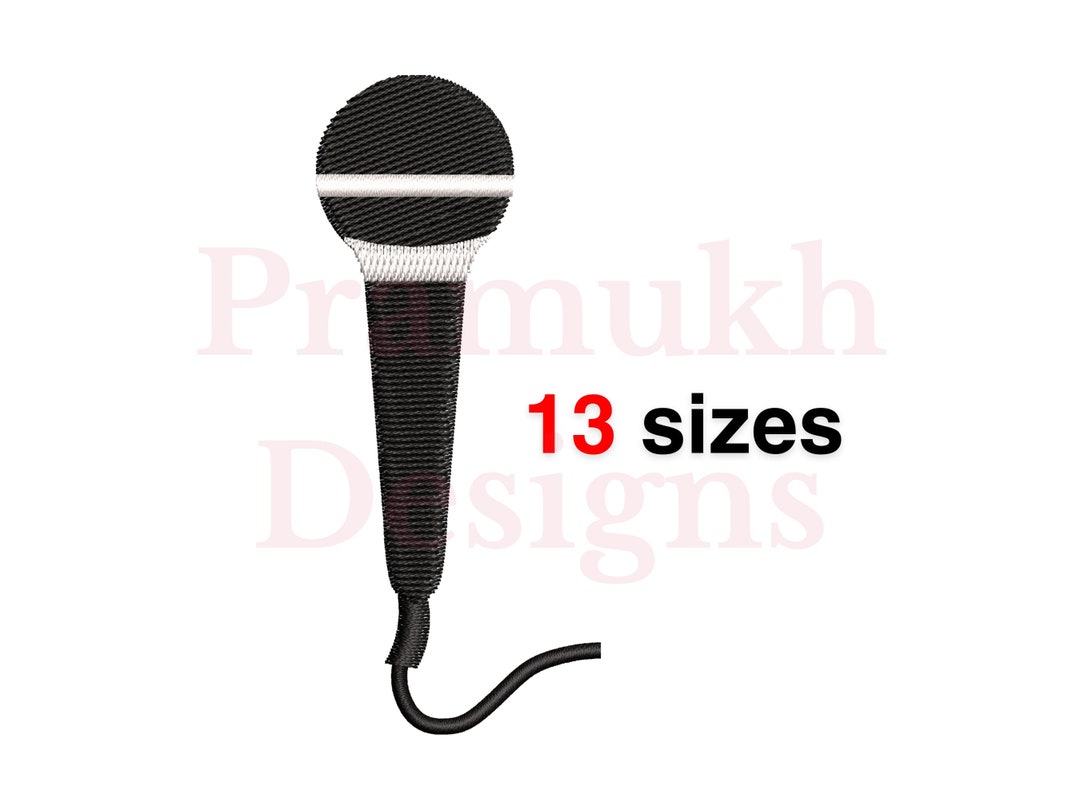 Microphone Embroidery Design. Machine Embroidery Design. Microphone ...