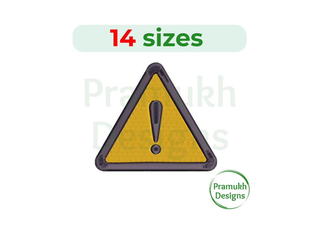Warning Sign Embroidery Design. Warning Sign Silhouette. Warning Sign ...