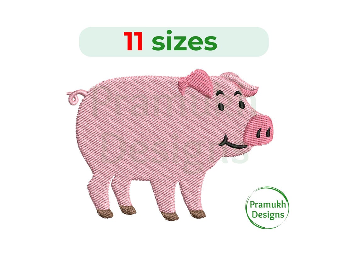 Baby Pig Embroidery Design. Pig Silhouette. Mini Pig Embroidery. Pig ...