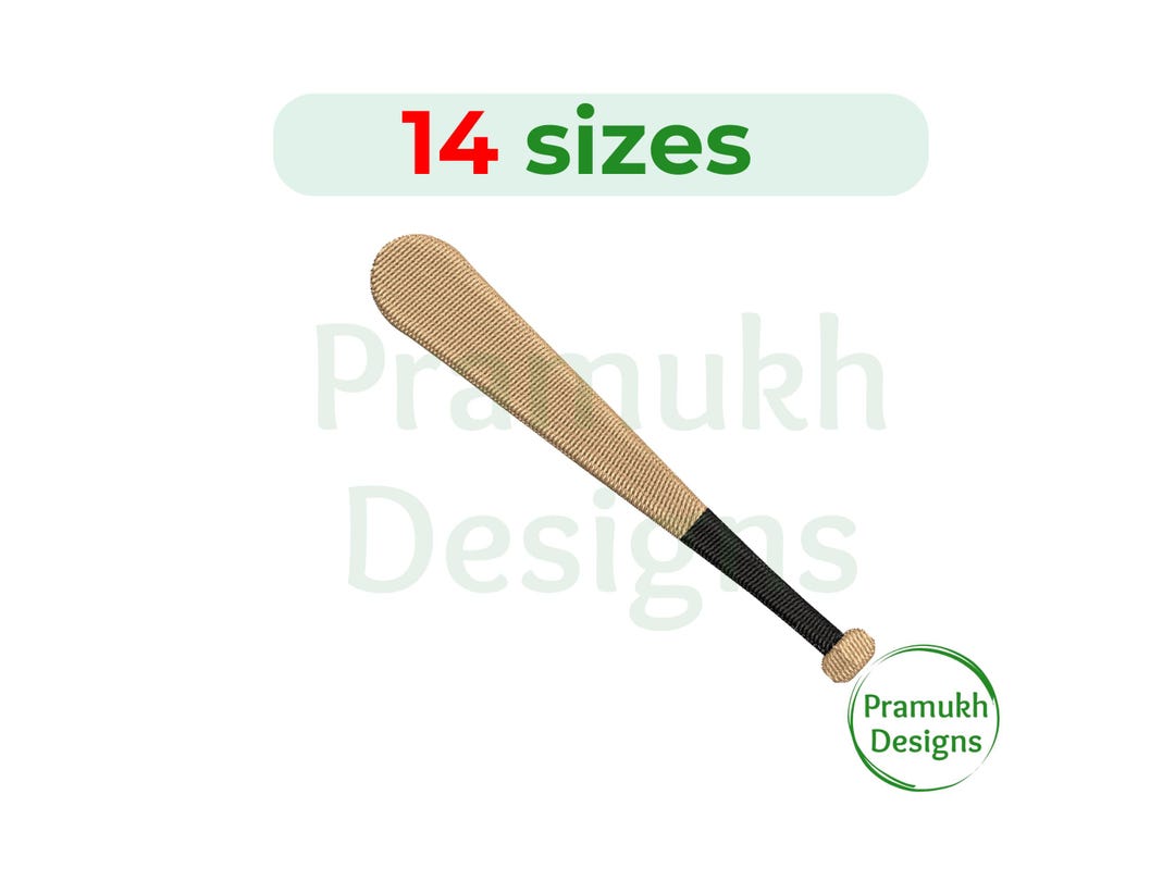 Baseball Bat Embroidery Design. Mini Baseball Bat. Softball Embroidery ...