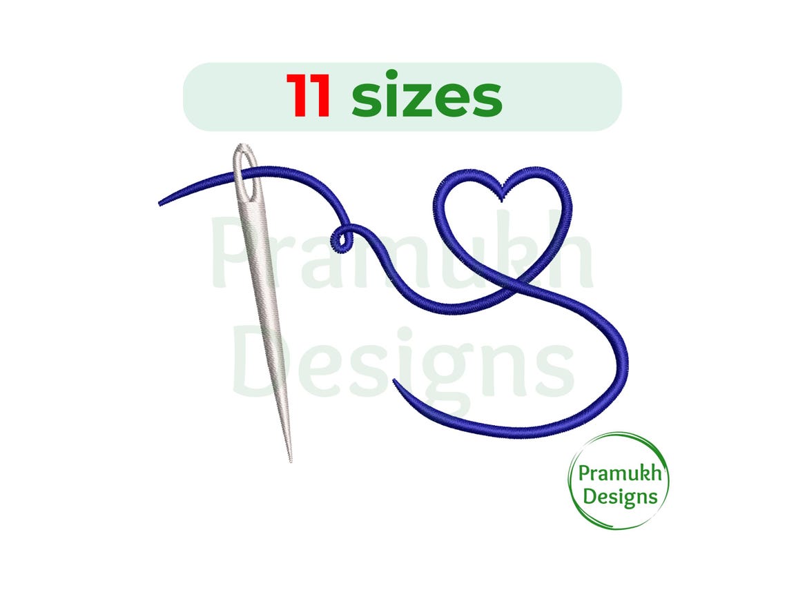 Thread Needle Sewing Embroidery Design (2.5–7.5 Inch) – Needle With ...