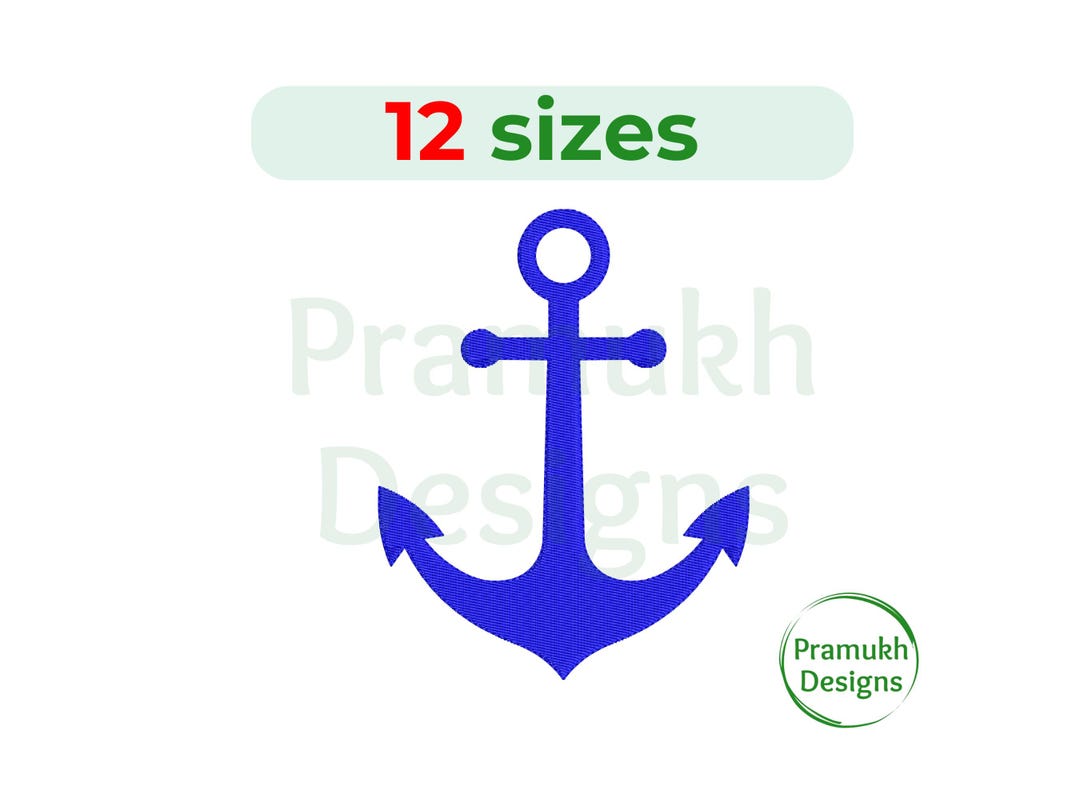 Anchor Embroidery Design (2–7.5 Inch) – Mini Anchor, Nautical Machine ...