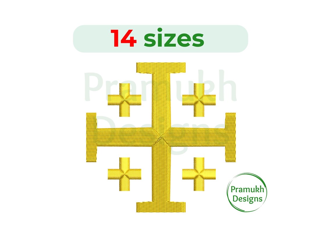 Jerusalem Cross Embroidery Design (1–7.5 Inch) – Mini Cross, Silhouette ...