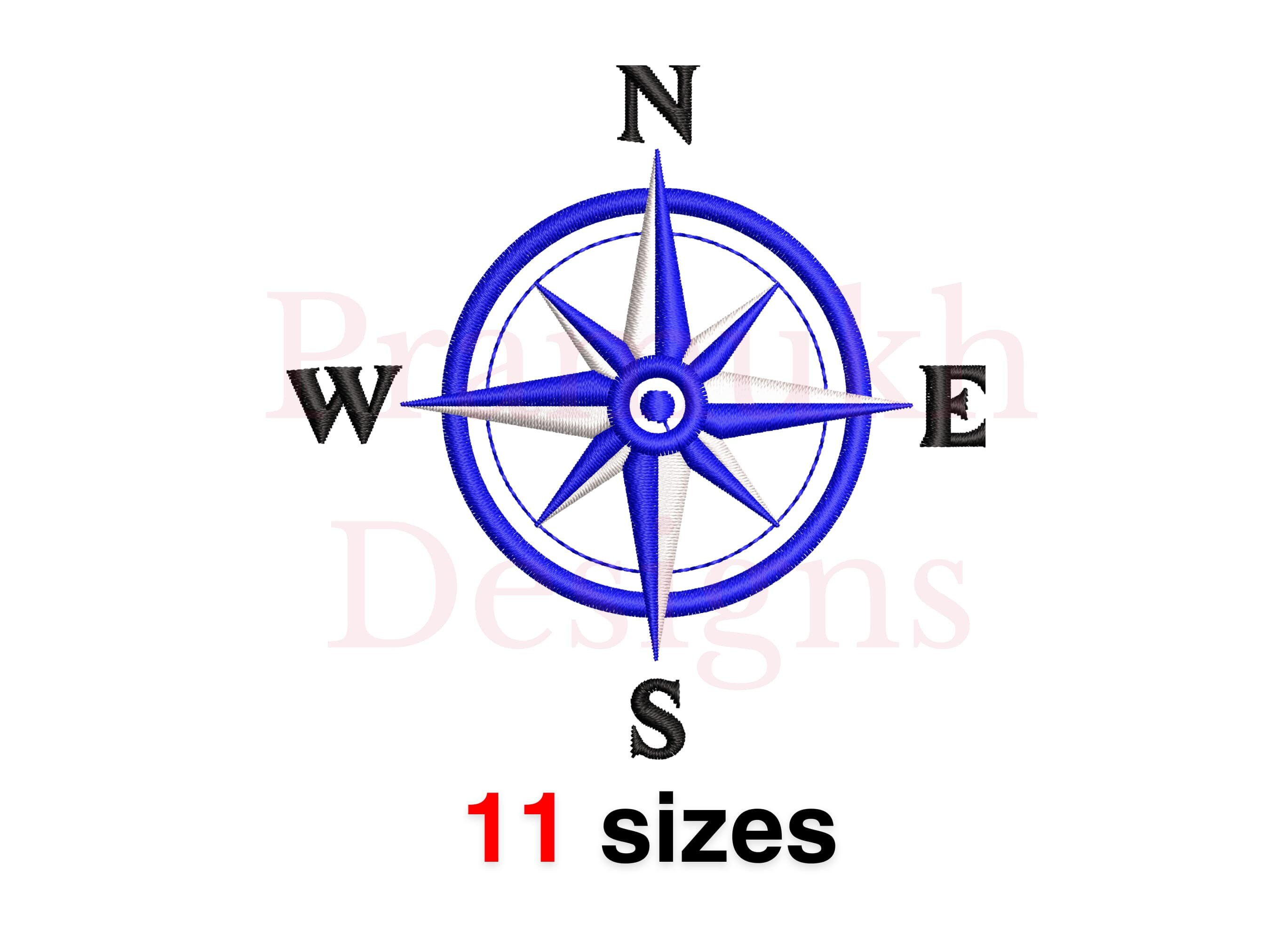 Compass Embroidery Design. Nautical Compass. Compass Symbol. Mini ...