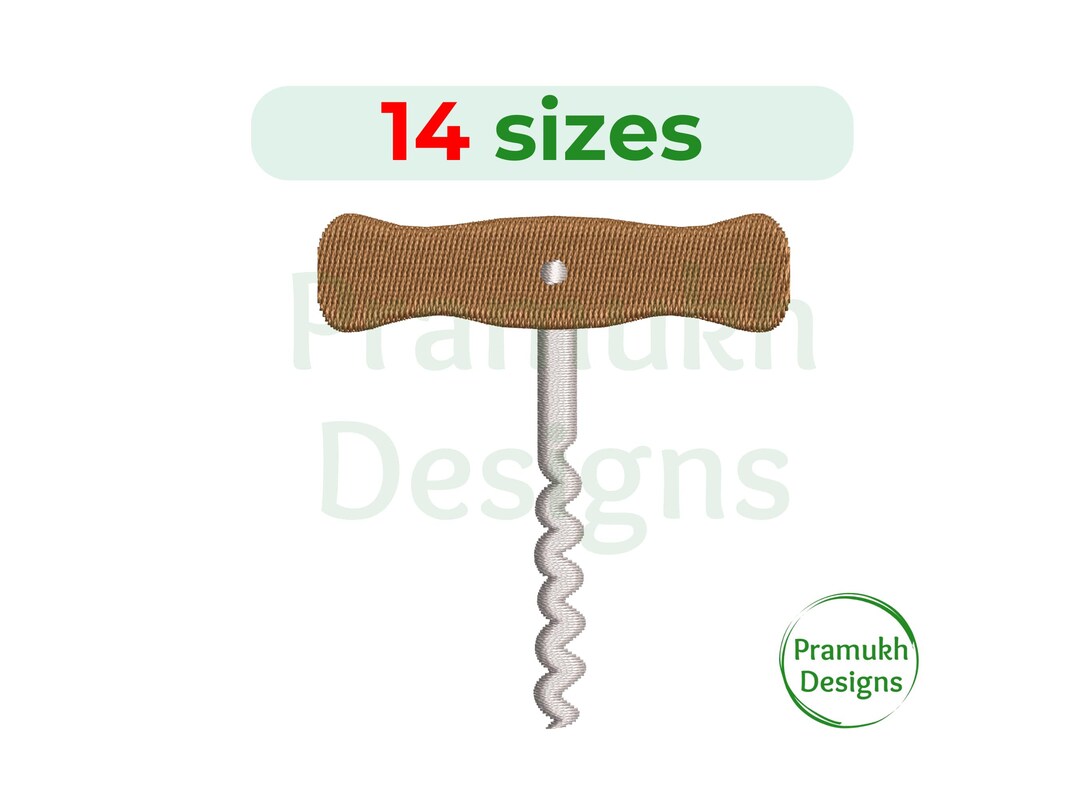 Corkscrew Embroidery Design. Corkscrew Silhouette. Machine Embroidery ...