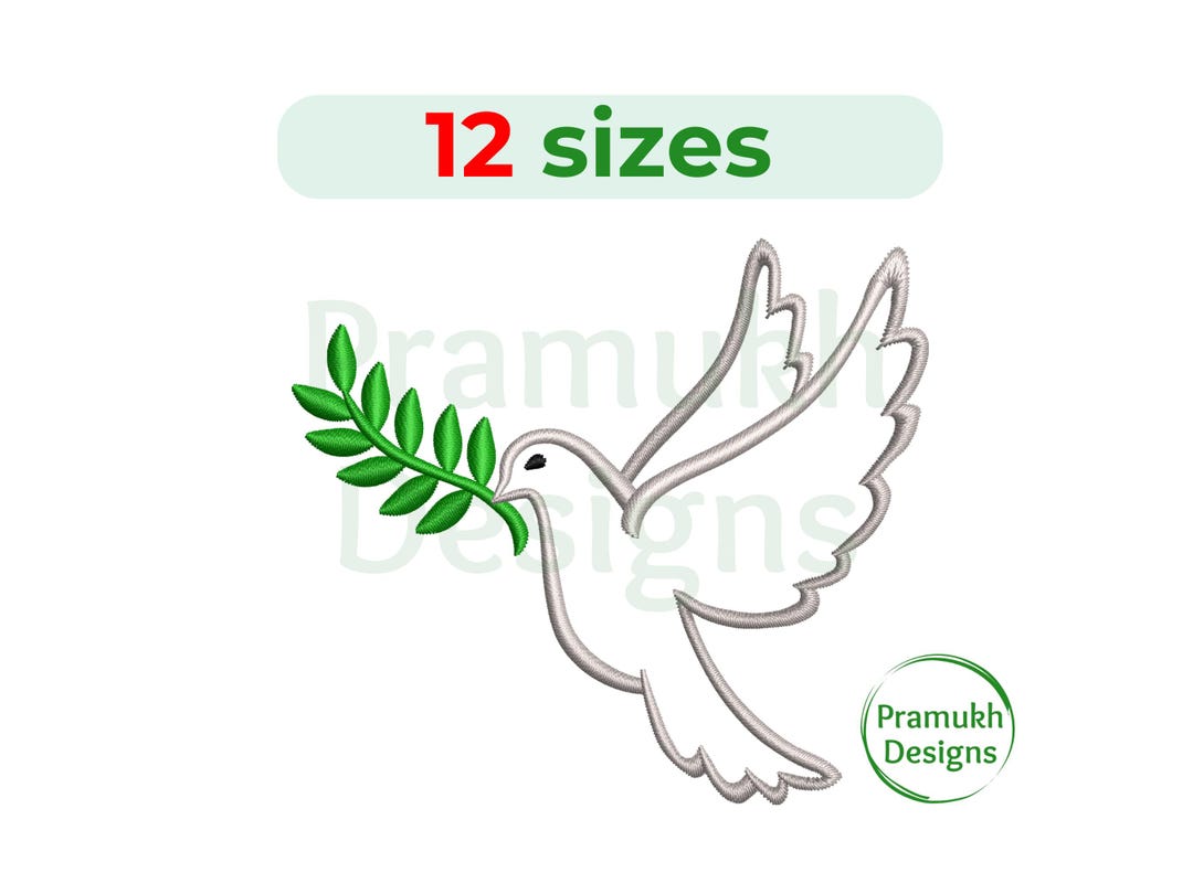 Dove Embroidery Design. Peace Embroidery Design. Bird Embroidery ...