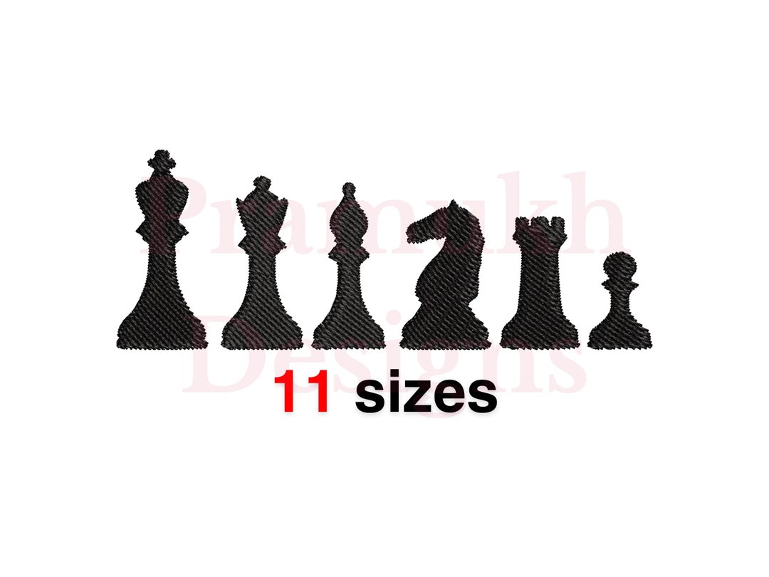 Chess Embroidery Design. Chess Silhouette. Mini Chess. Chess Piece ...