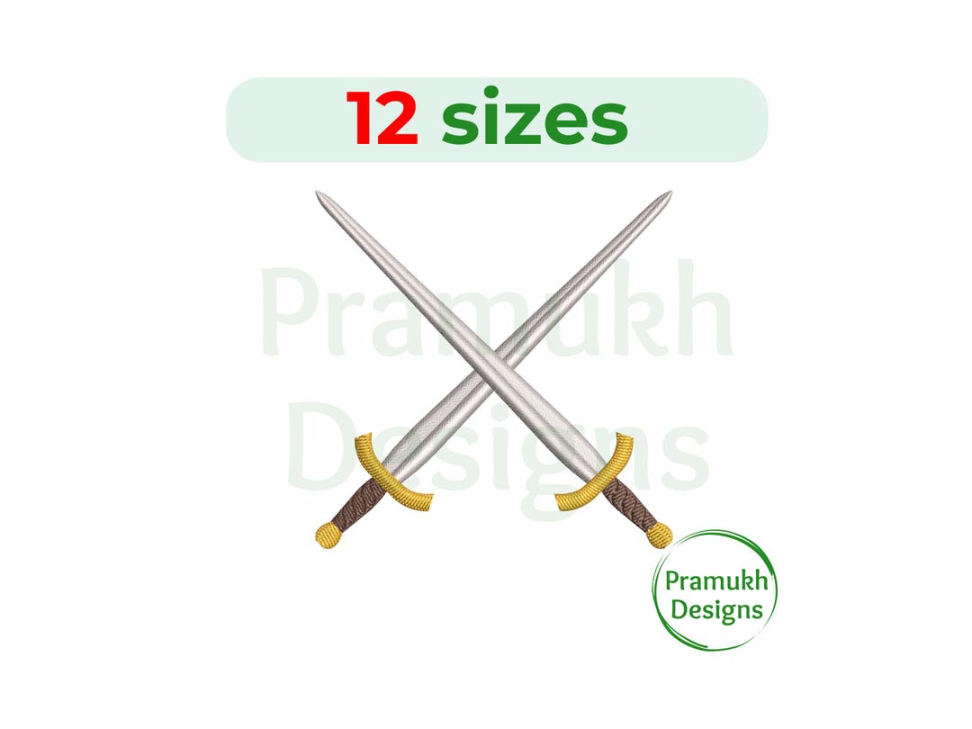 Heraldic Crossed Swords Embroidery Design. Swords Mini. Machine ...