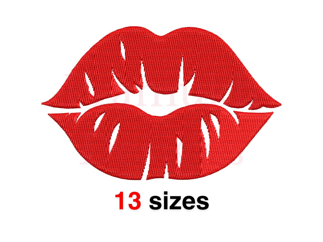 Lips Embroidery Design. Lipstick Embroidery Design. Mini Lips. Machine ...