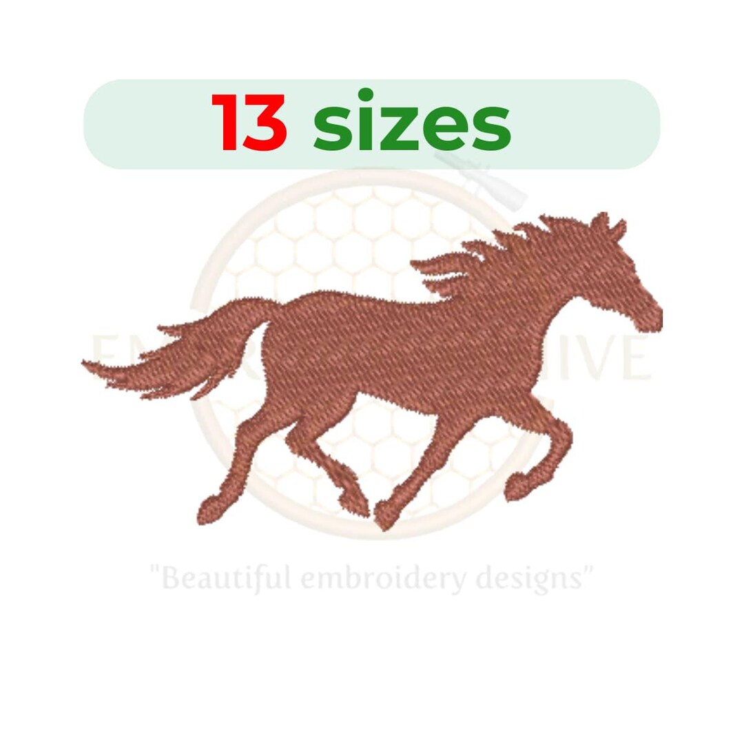 Running Horse Embroidery Design. Horse Embroidery Design. Horse Mini ...