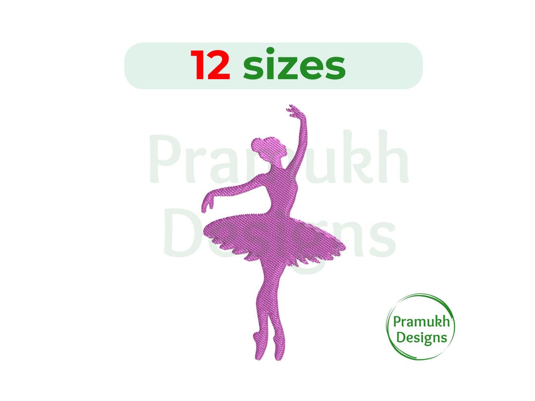 Ballet Dancer Embroidery Design. Ballet Dancer Silhouette. Mini Ballet ...