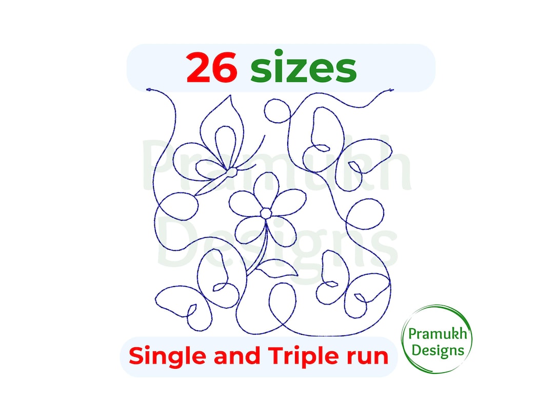 Butterfly End to End Quilting Embroidery Design | Edge to Edge Quilt ...
