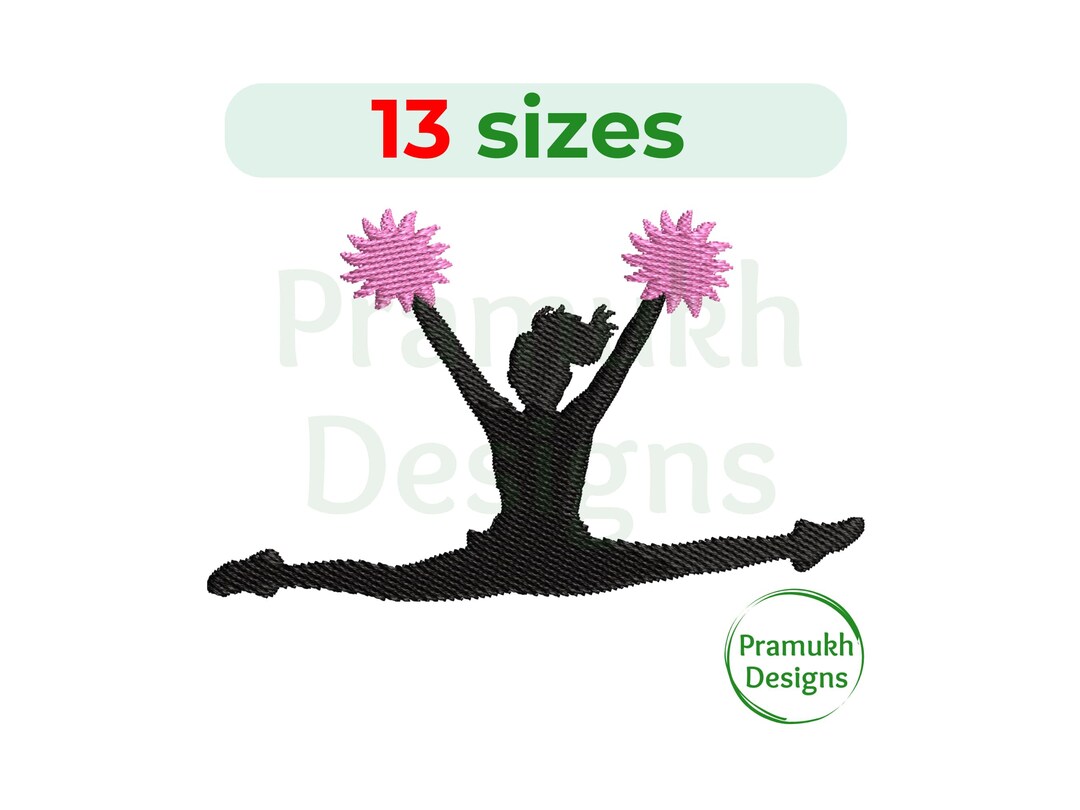 Cheerleader Embroidery Design (1.5–7.5 Inch) – Machine Embroidery ...