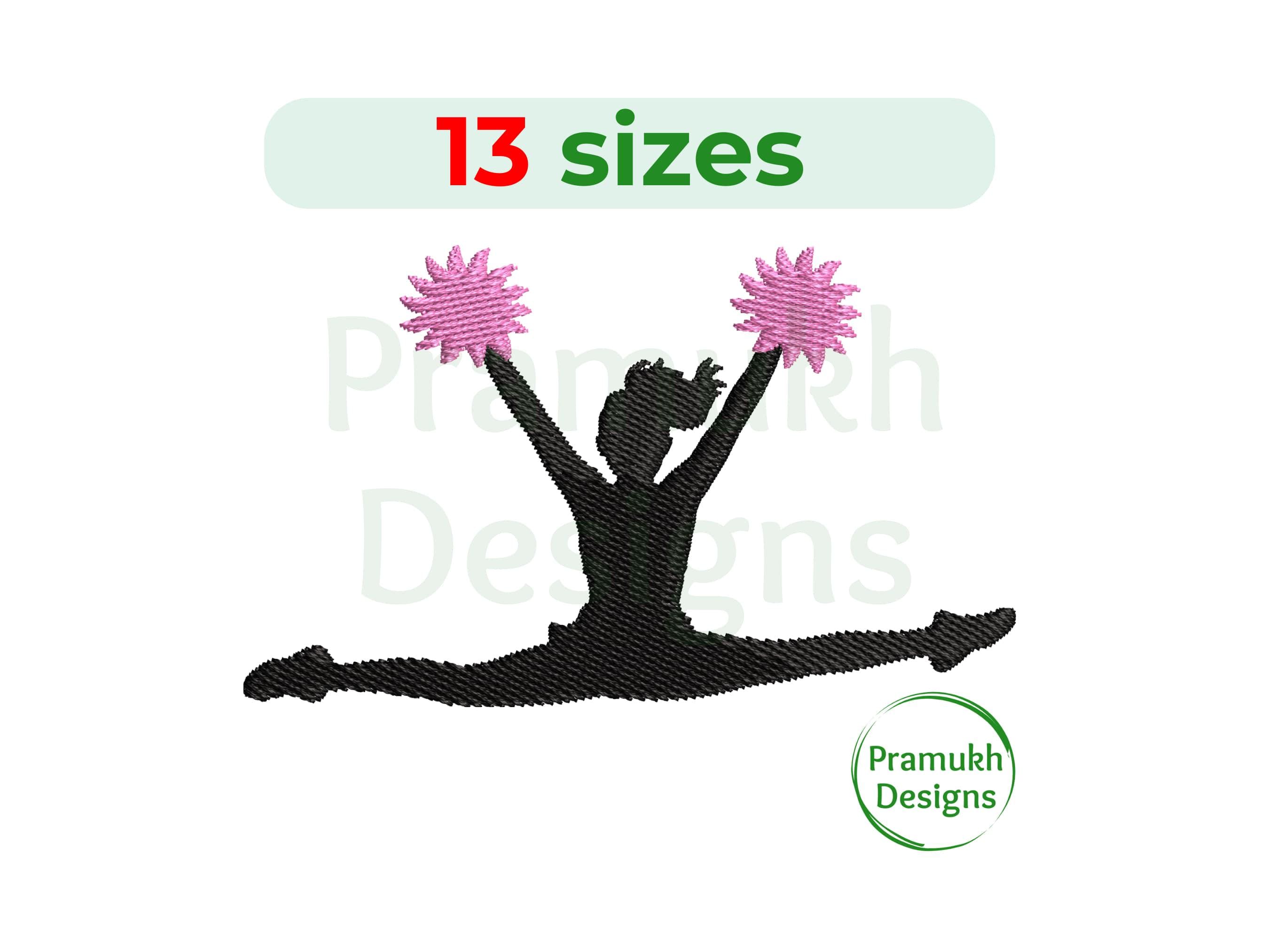 Cheerleader Embroidery Design (1.5–7.5 Inch) – Machine Embroidery ...