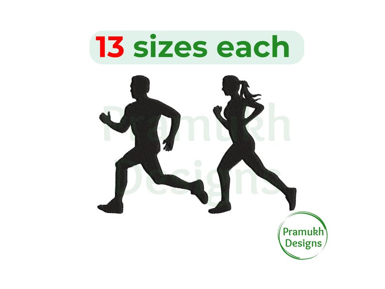 Runner Embroidery Design Set (13 Sizes Each) – Female & Male Runner ...
