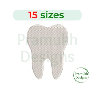 Tooth Embroidery Design. Mini Tooth. Tooth Filled Stitch. Tooth ...