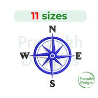 Compass - Machine Embroidery Design - 7 Sizes, Compass Rose Embroidery ...