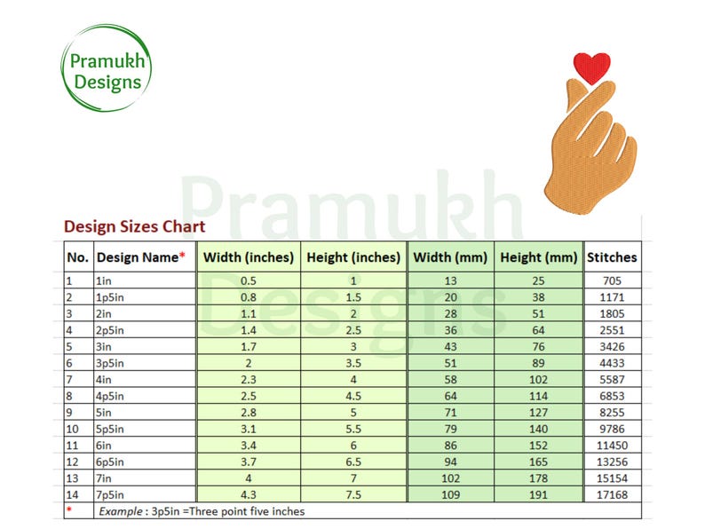 Finger Heart Hand Symbol Embroidery Design (1–7.5 Inch) – Hand Sign ...