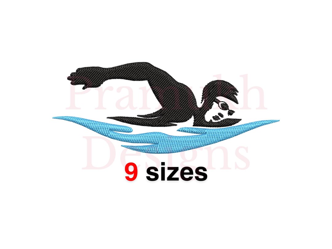 Swimmer Embroidery Design. Mini Swimmer Design. Machine Embroidery ...