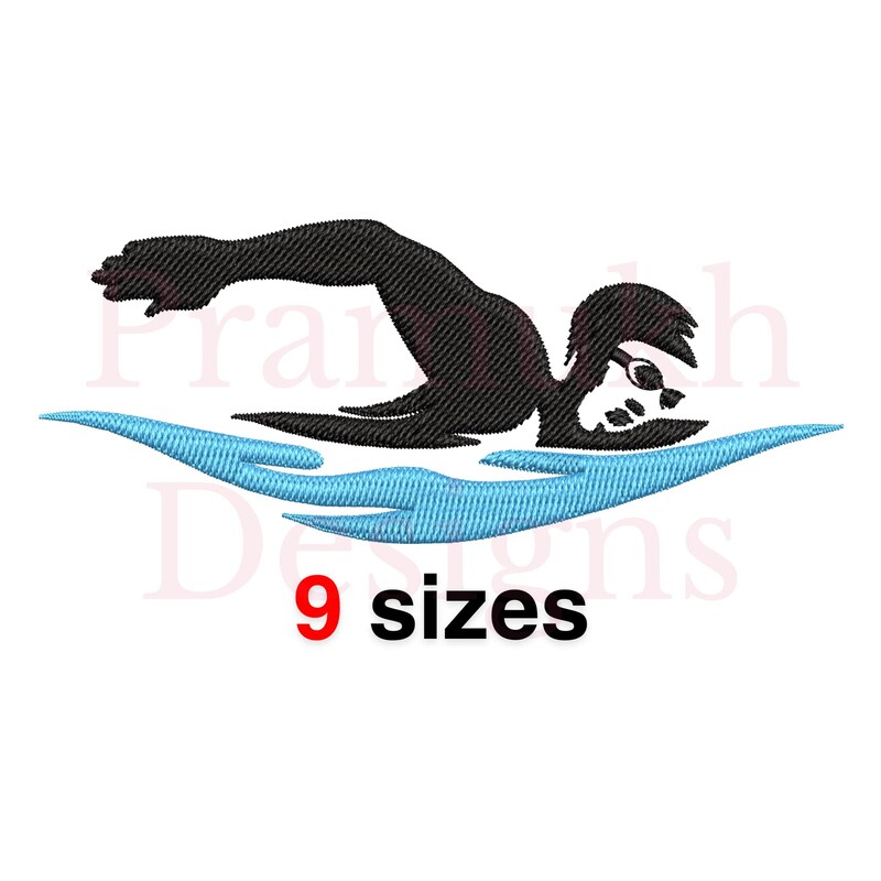 Swim Embroidery - Etsy