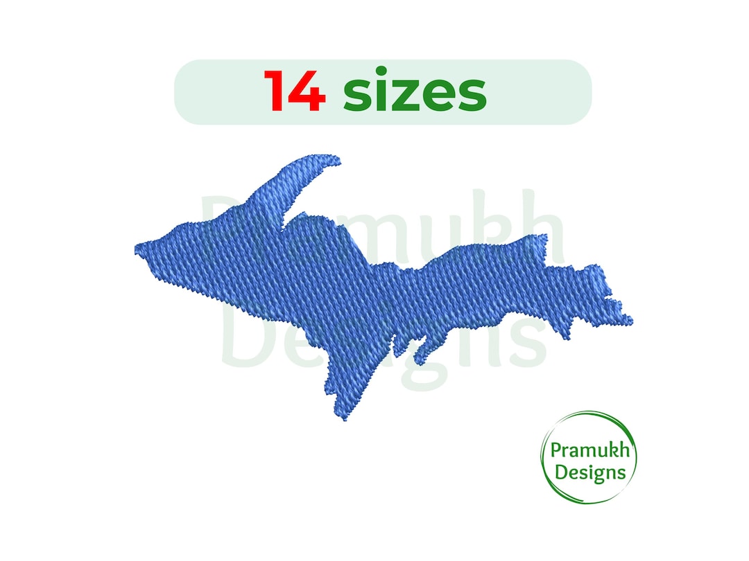 Michigan Upper Peninsula Embroidery Design (1–7.5 Inch) – Mini Michigan ...