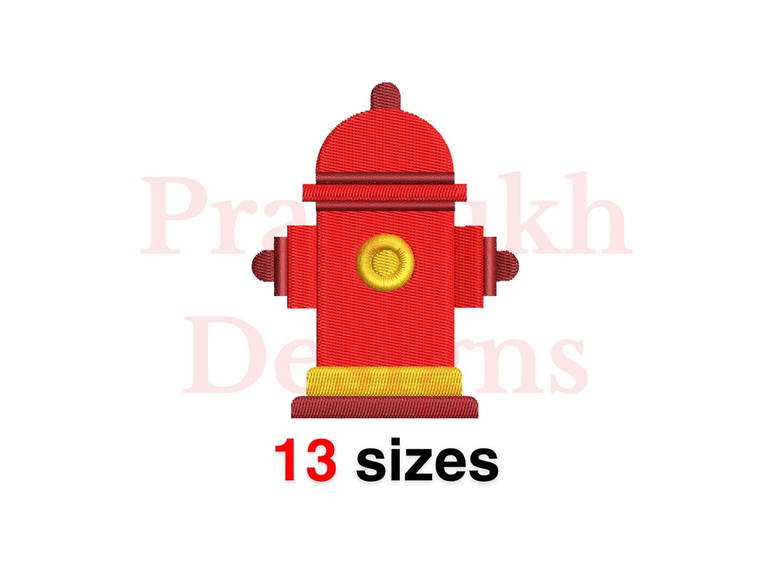 Fire Hydrant Embroidery Design. Mini Fire Hydrant Design. Fire Hydrant ...