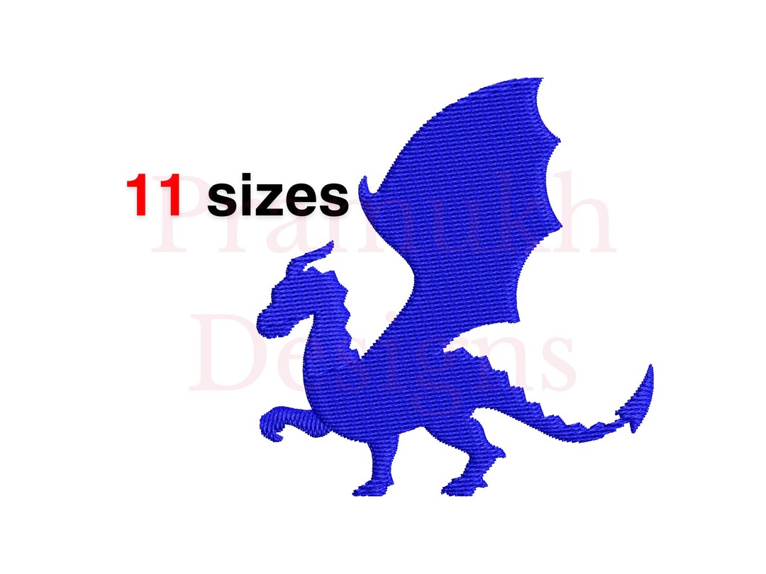 Dragon Embroidery Design. Mini Dragon. Dragon Silhouette. Machine ...