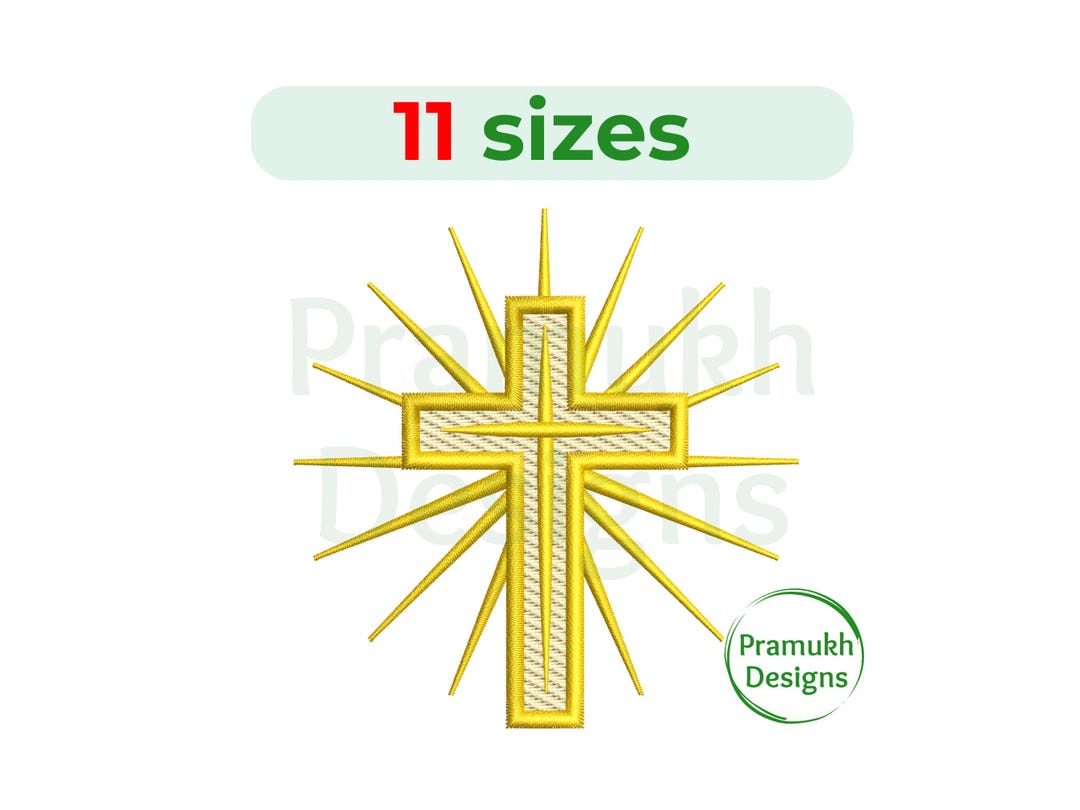 Gold Cross Embroidery Design. Gold Cross Mini. Machine Embroidery ...