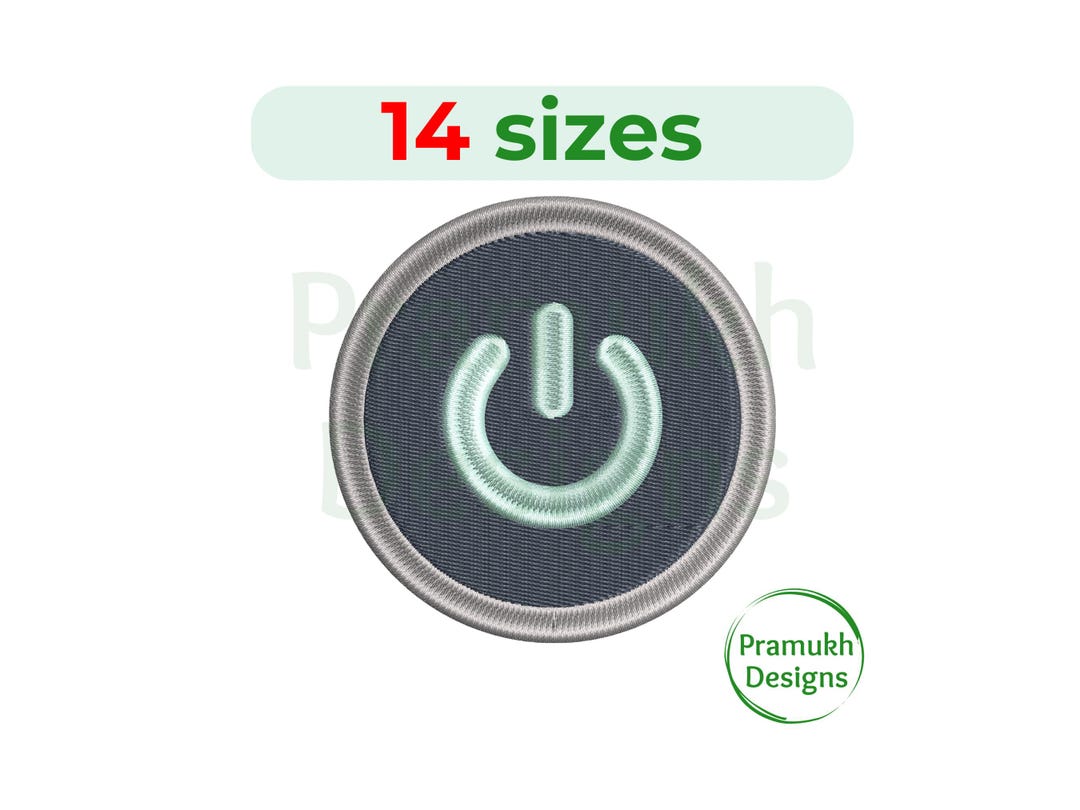 Power Button Embroidery Design. Power Button Silhouette. Power Button ...