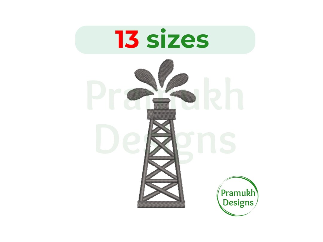 Oil Rig Embroidery Design. Oil Rig Mini. Oil Rig Silhouette. Machine ...