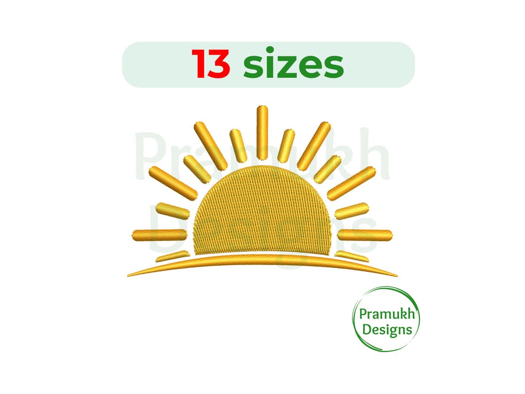 Sunrise Embroidery Design (1.5–7.5 Inch) – Mini Sunrise, Silhouette ...