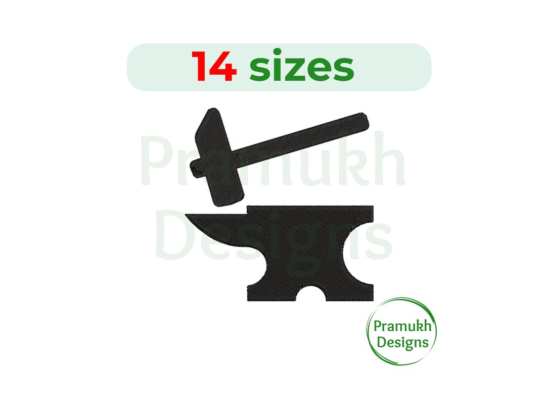 Hammer and Anvil Embroidery Design. Hammer and Anvil Mini. Hammer and ...