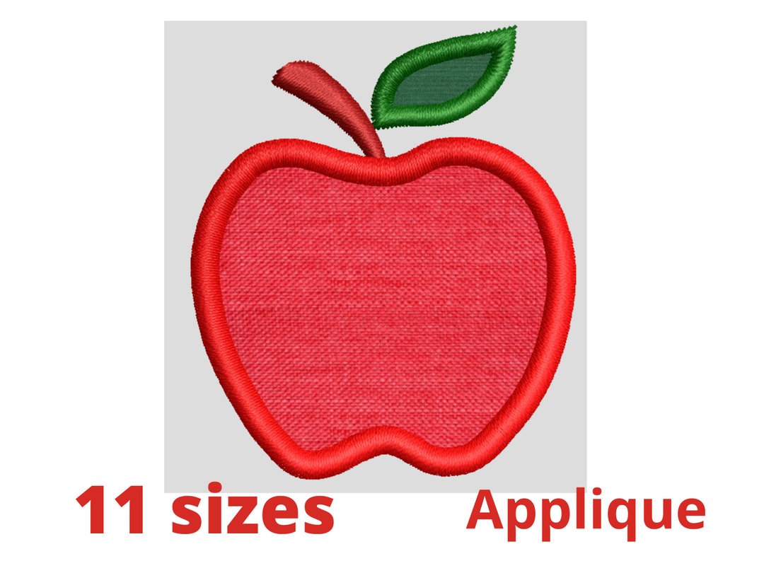 Apple Applique Embroidery Design. Fruit Applique Embroidery - Etsy