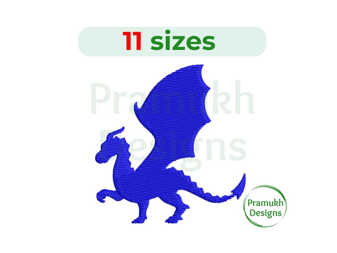 Dragon Embroidery Design. Mini Dragon. Dragon Silhouette. Machine ...