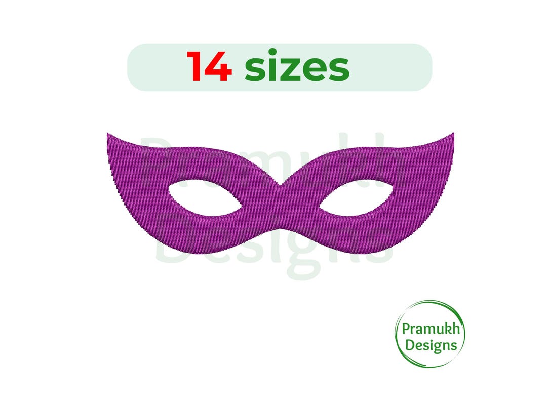 Mask Embroidery Design. Mardi Gras Mask Embroidery. Mask Silhouette ...