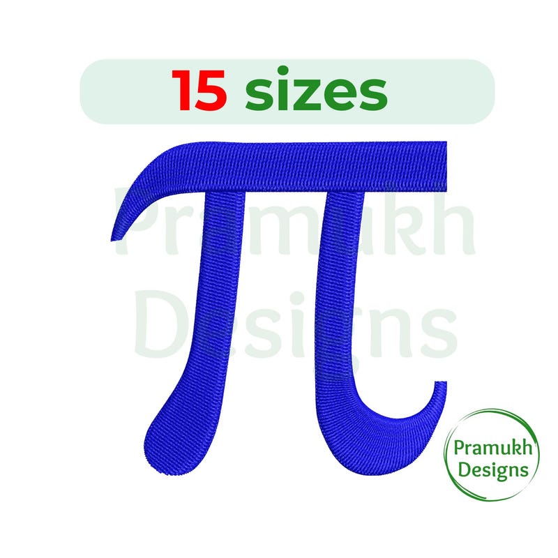 Pi Embroidery Design File - Etsy