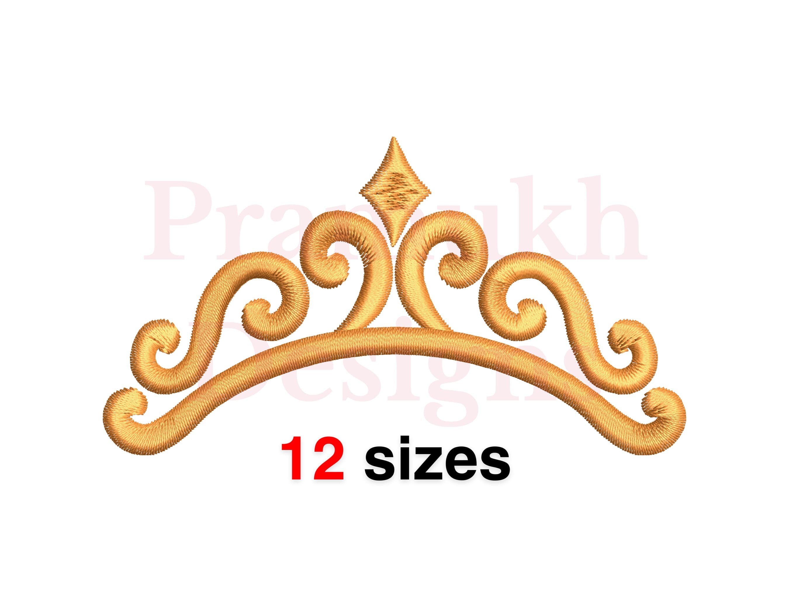 Princess Crown Embroidery Design. Crown Embroidery Design File. Crown ...