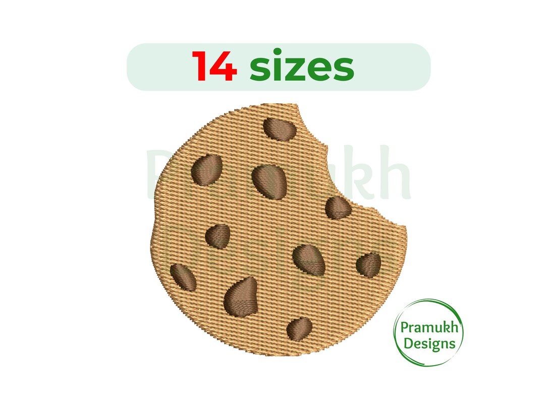 Bitten Cookie Embroidery Design (1–7.5 Inch) – Mini Cookie, Dessert ...