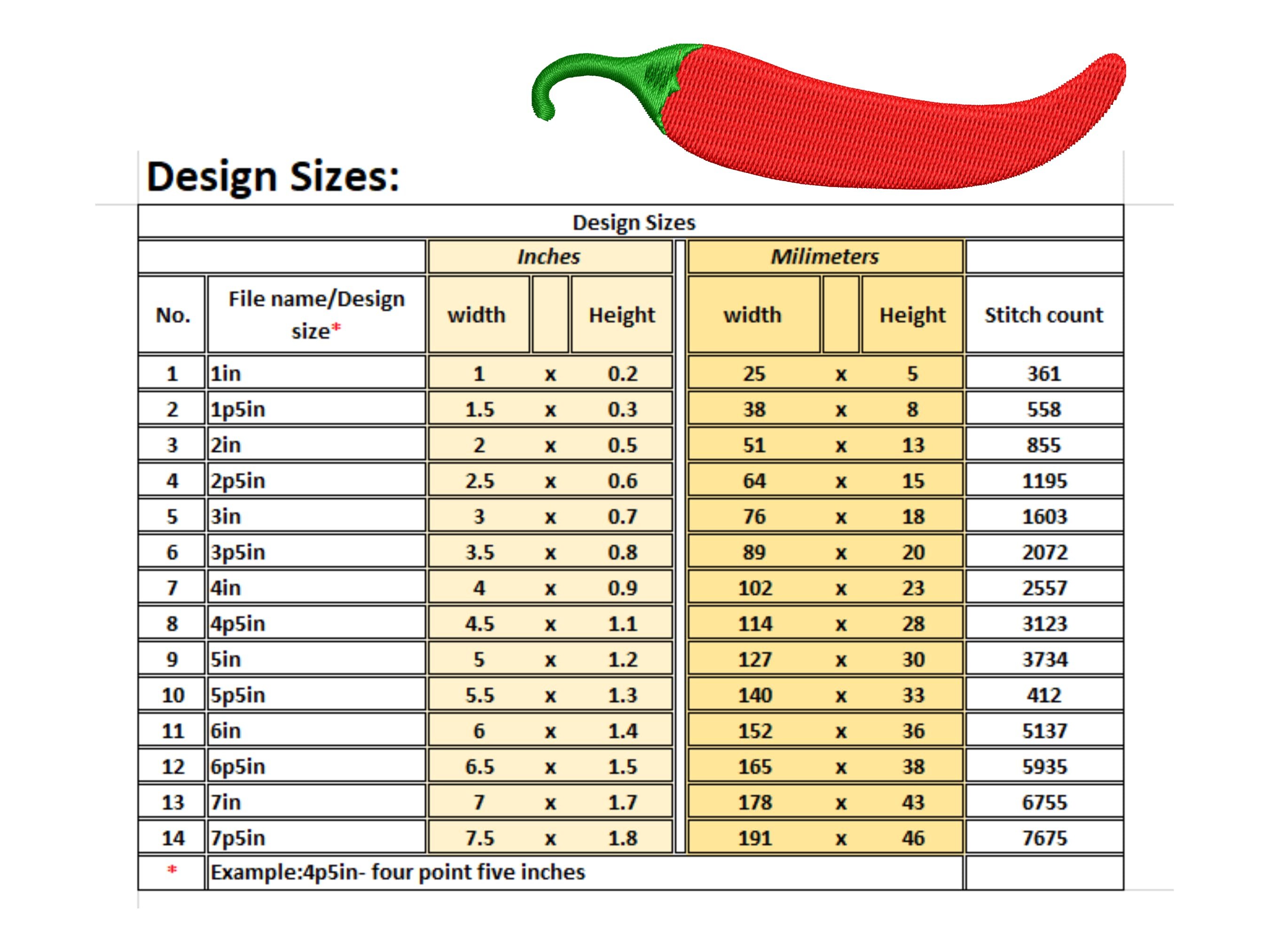 Pepper Embroidery Design. Chilli Pepper. Pepper Silhouette. Pepper Mini ...