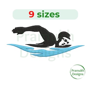 Swimmer Embroidery Design. Mini Swimmer Design. Machine Embroidery ...