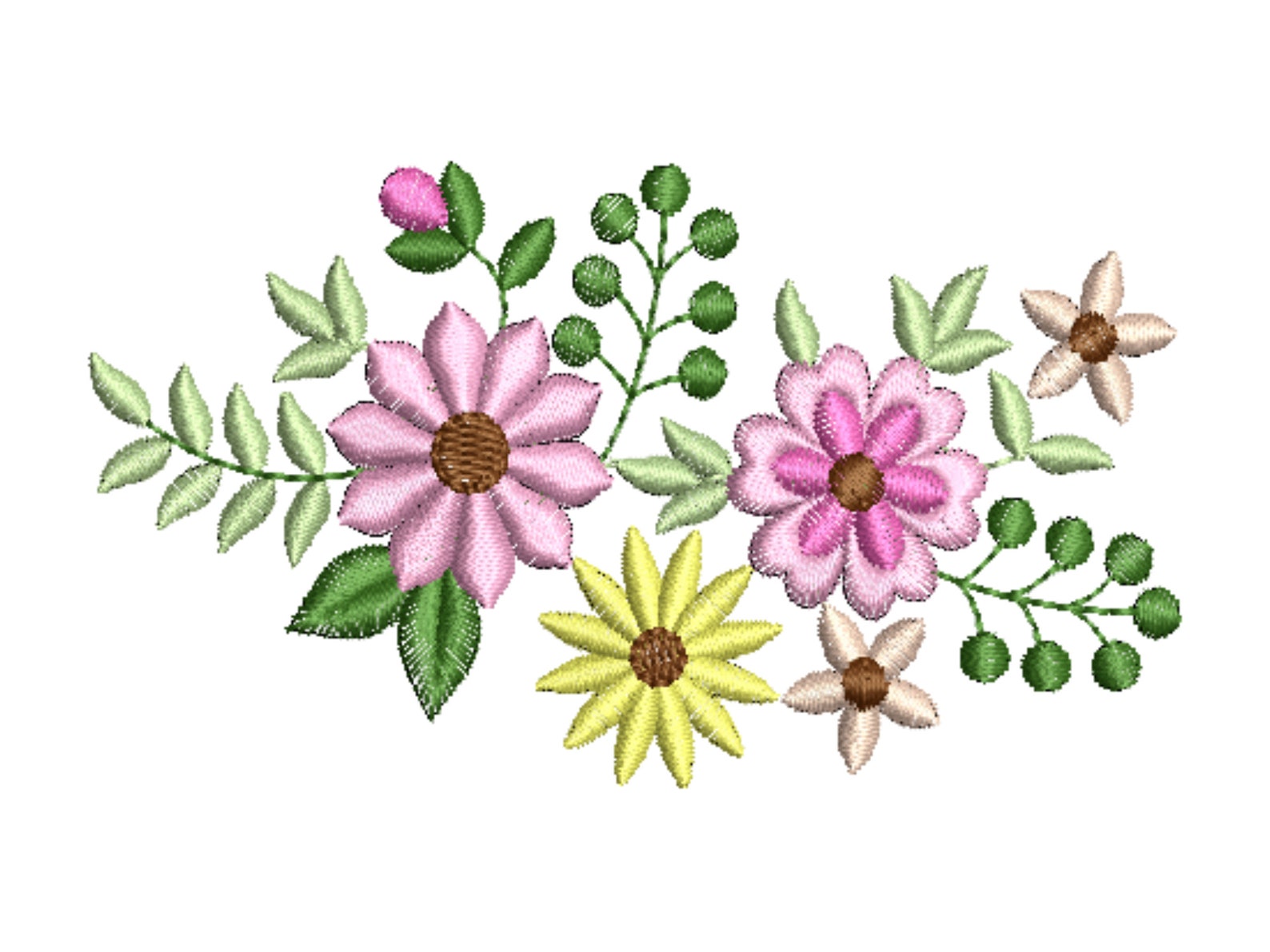 Flowers Machine Embroidery Design-instant Digital Download - Etsy